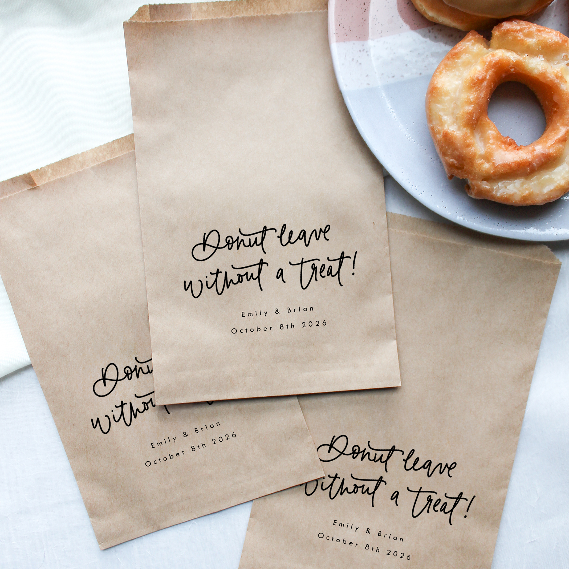 Donut Leave Without a Treat! Personalized Wedding Favor Bags, Treat ...