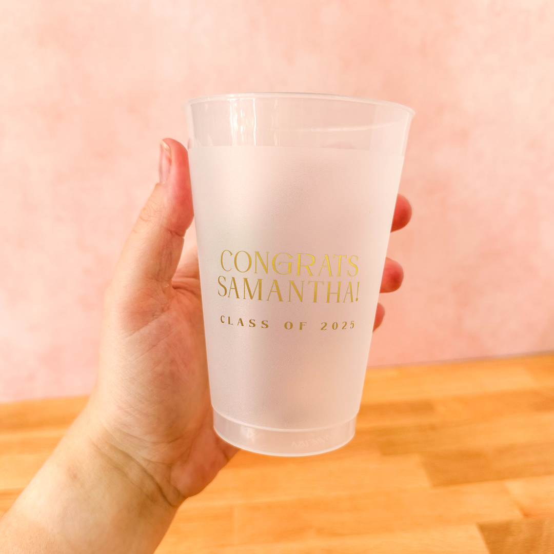 Graduation Party Personalized Frosted Party Cups || Custom Shatterproof ...