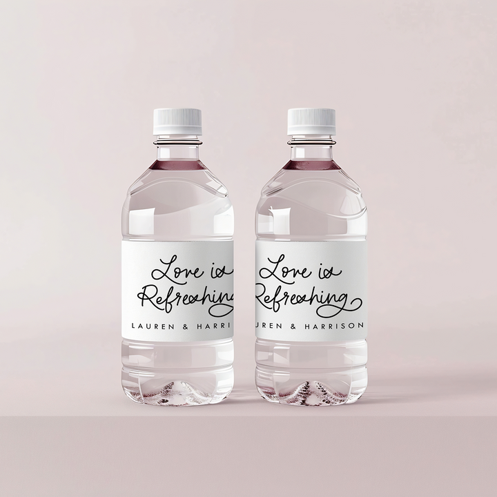 Love is Refreshing Personalized Water Bottle Labels for Weddings ...