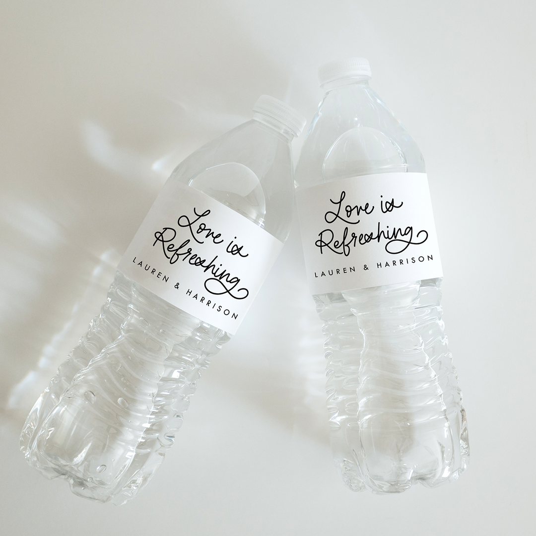 Love is Refreshing Personalized Water Bottle Labels for Weddings ...