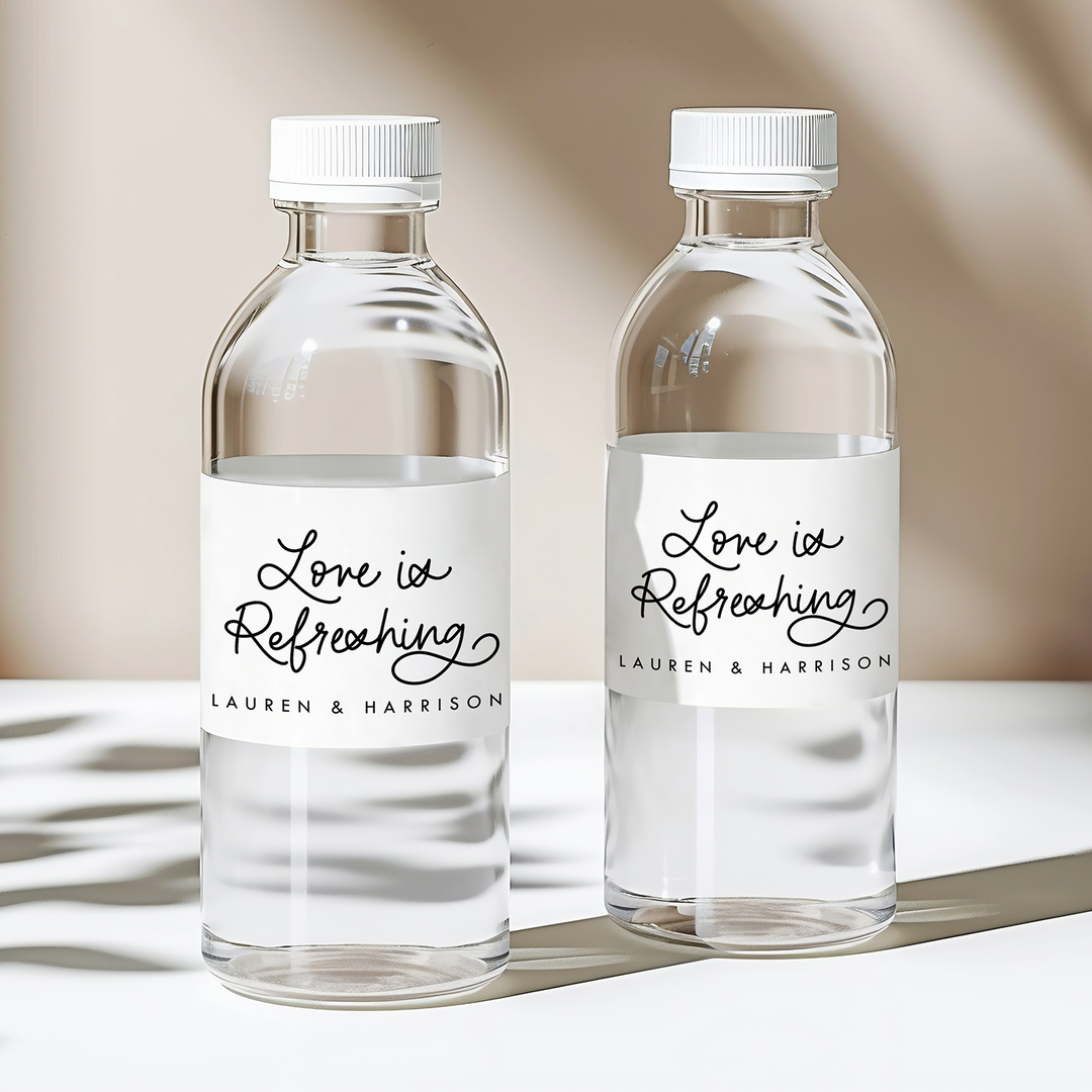 Love is Refreshing Personalized Water Bottle Labels for Weddings ...