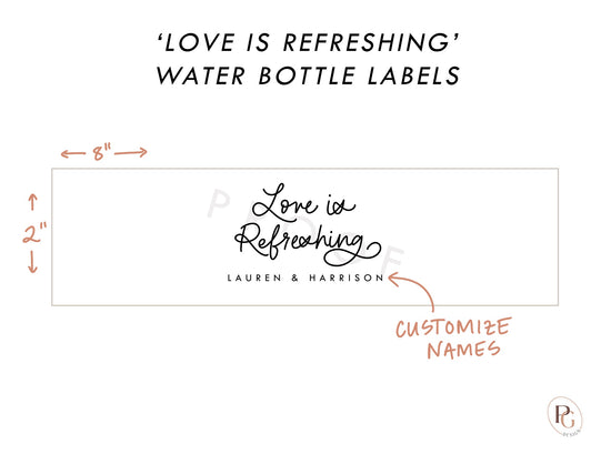 Love is Refreshing Personalized Water Bottle Labels for Weddings ...